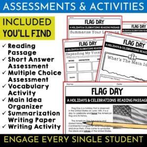 Flag Day Non-Fiction Reading Comprehension Passage and Activities ...