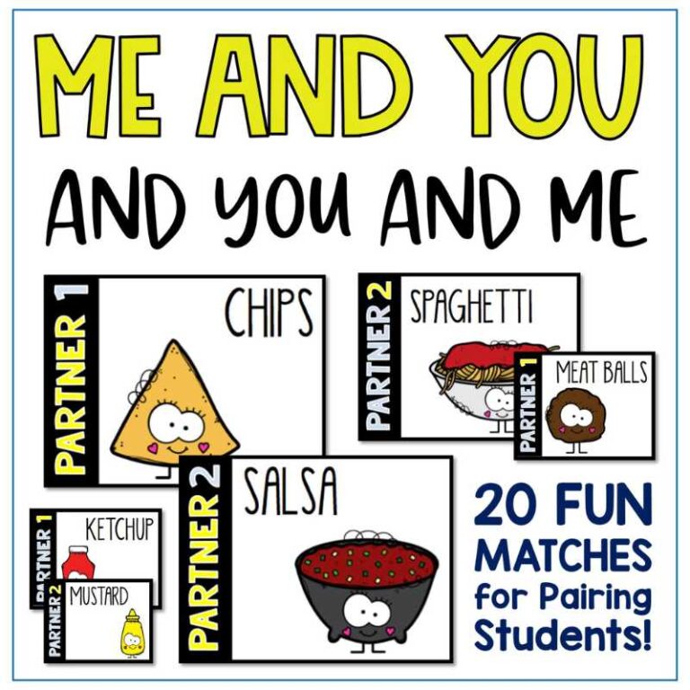 Partner Pairing Cards Classroom Find a Partner Pairing Student Grouping ...