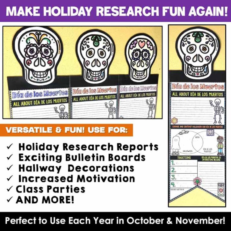 Día de los Muertos Classroom Writing Activity Pennant Banners