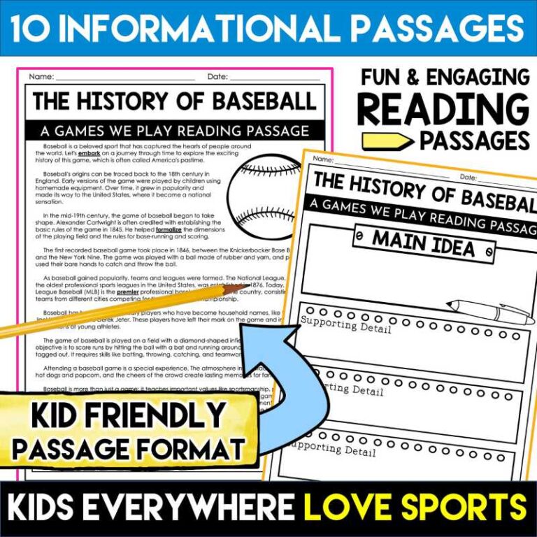 Sports Day Reading Passages BUNDLE Reading Comprehension Passages and ...