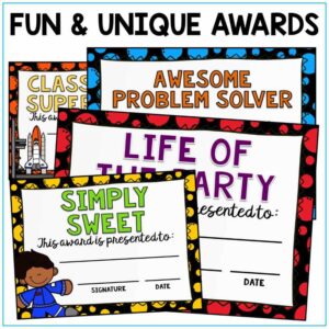 End of the Year Classroom Awards Editable SPACE Awards - Tied 2 Teaching