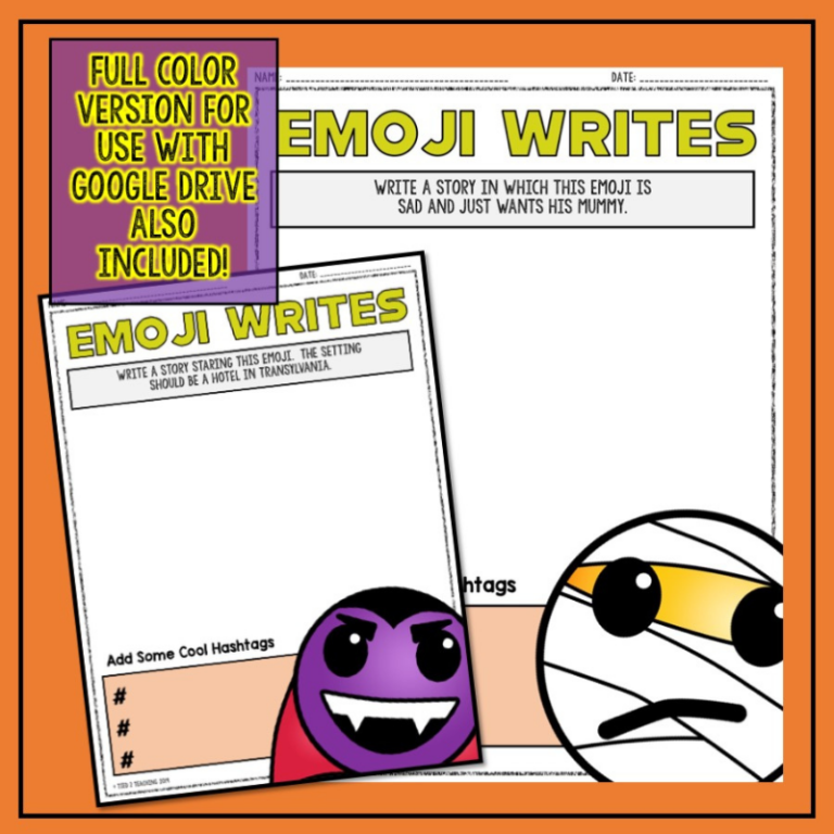 Halloween Writing Activity Emoji Writes - Tied 2 Teaching