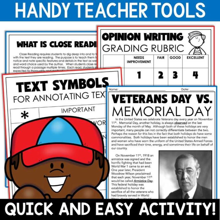 History of Veterans Day Reading Comprehension Passage and Questions ...
