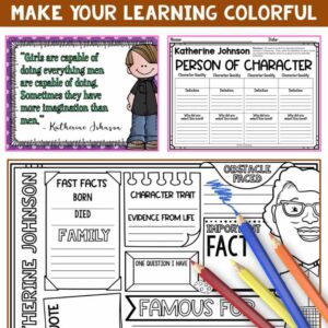 Katherine Johnson Biography Unit Pack Reading Passages Graphic ...