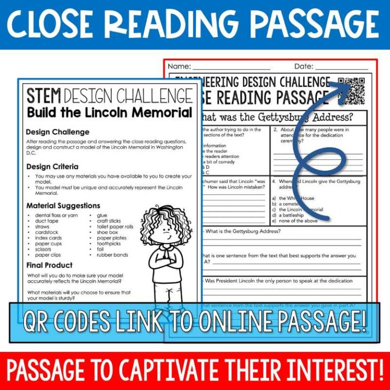 Lincoln Memorial STEM Challenge with Close Reading - Tied 2 Teaching