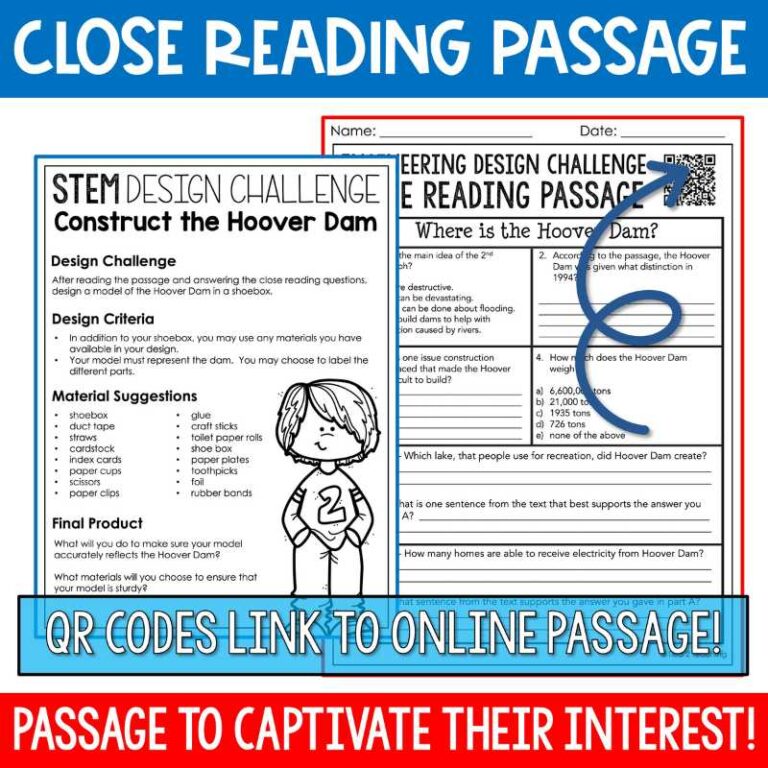 Hoover Dam STEM Challenge STEM Across America with Close Reading - Tied ...