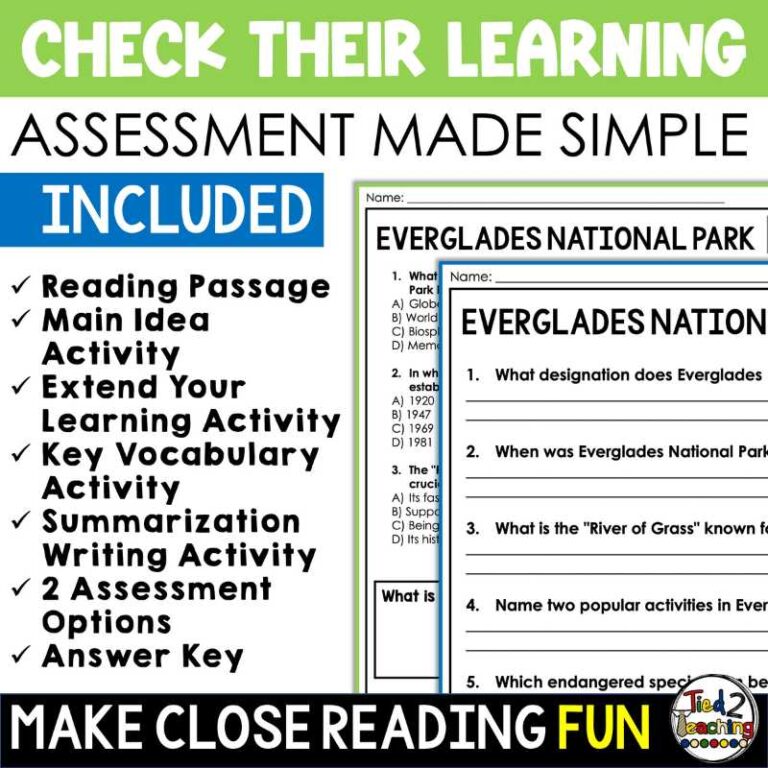 Everglades National Park Information Reading Passage Everglades ...