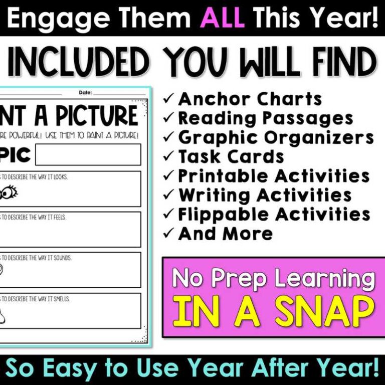 Descriptive Writing 3rd 4th Grade Text Structure Review & Writing ...