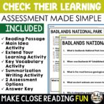 Badlands National Park Information Reading Passage Badlands Research ...