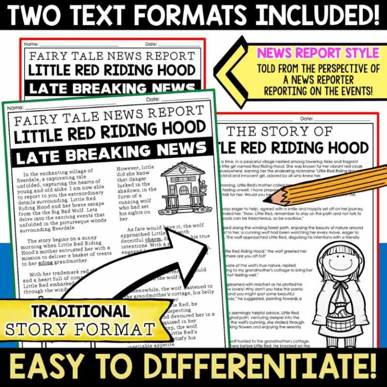 Little Red Riding Hood Elements of a Fairy Tale Reading Passages ...