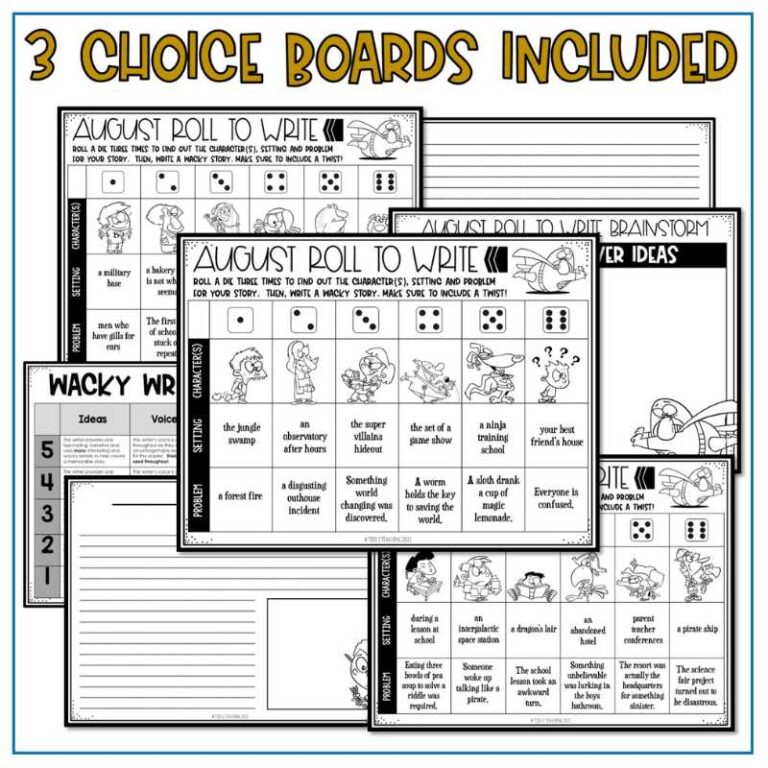 August Roll A Story Back to School Roll and Write a Story Narrative ...