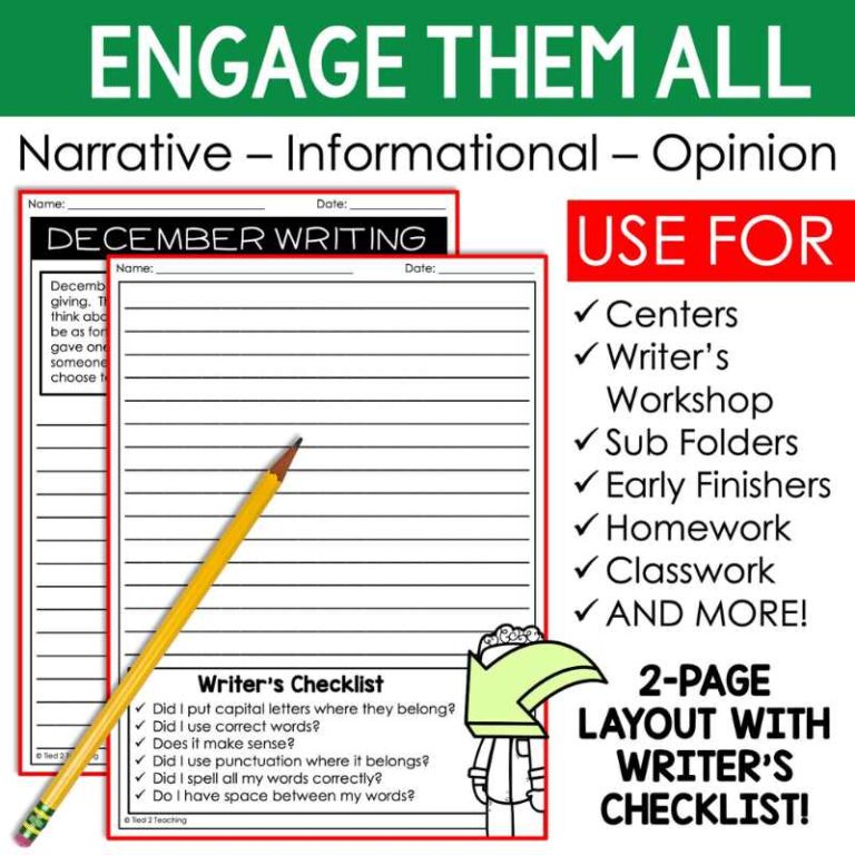 December Writing Prompts with Christmas Writing Activities - Tied 2 ...