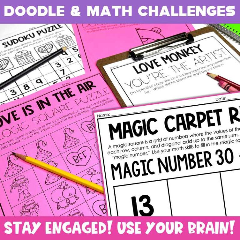 Valentines February Early Finishers Puzzles with Valentines Day Word ...