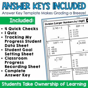Division of Larger Numbers by 1 Digit Quick Checks - Tied 2 Teaching