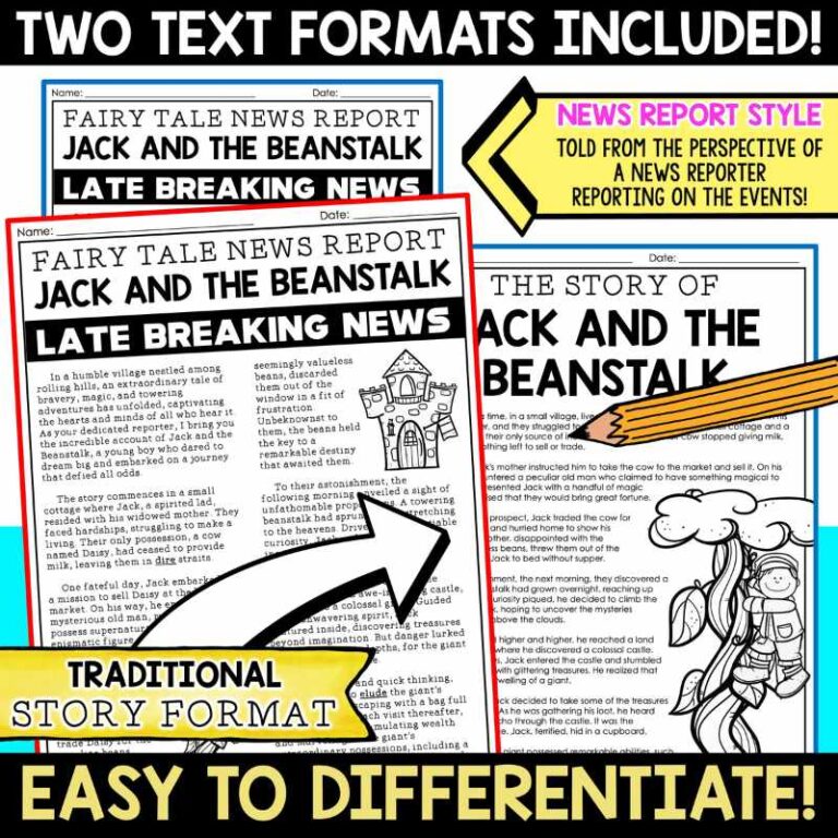 Fairy Tales Genre Reading Passages Writing Activities Graphic ...