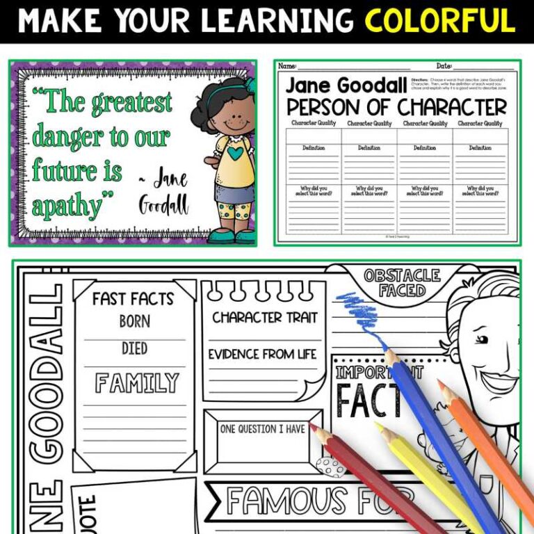 Jane Goodall Biography Pack Passages Worksheets Women's History Month ...