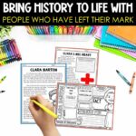Clara Barton Biography Pack Reading Passages Poster Graphic Organizers ...