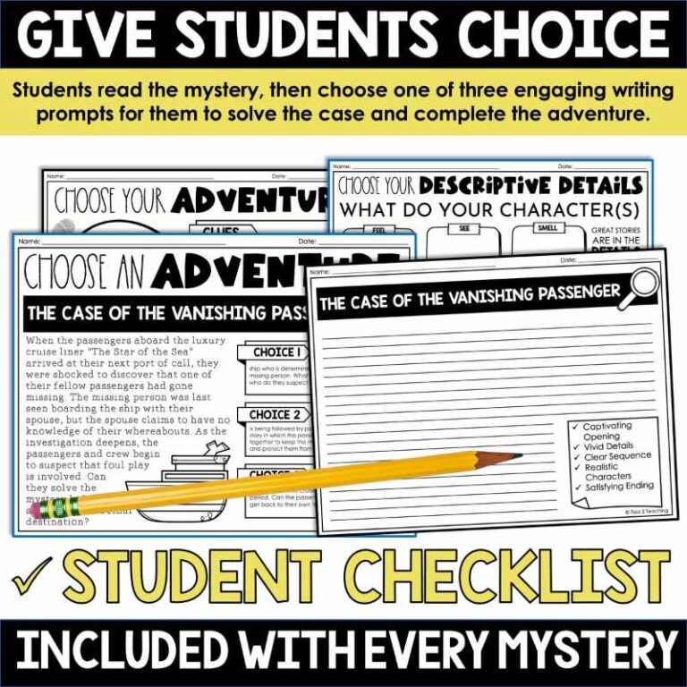 Choose An Adventure Narrative Mystery Stories Graphic Organizer Reading ...