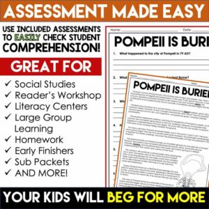 Pompeii Reading Passage Evening News Report and Activities - Tied 2 ...