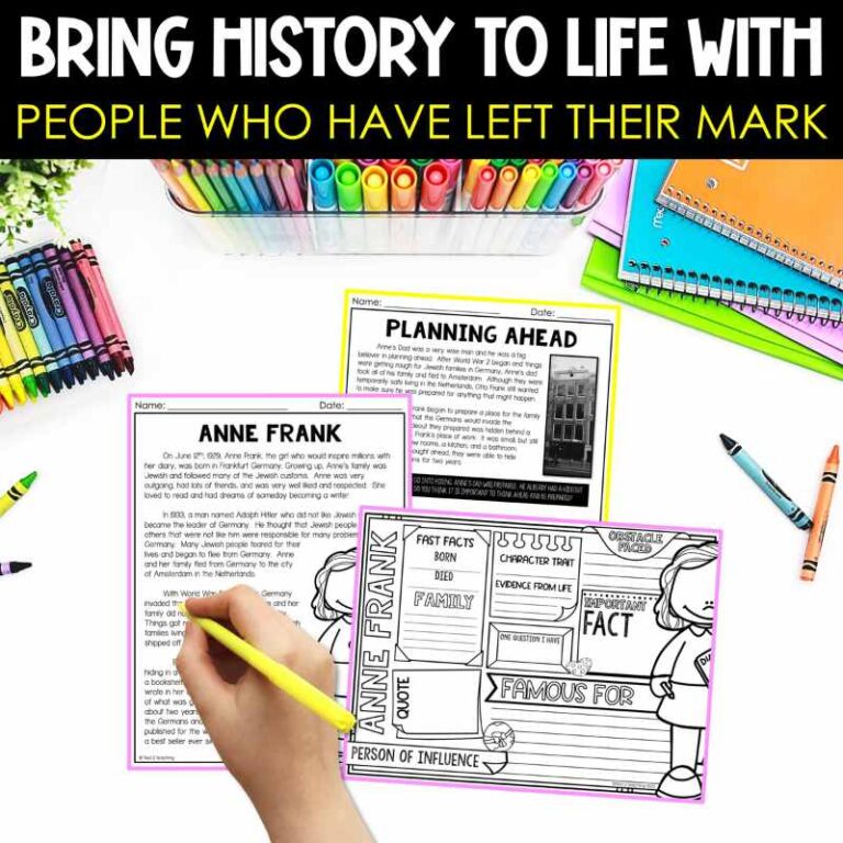 Anne Frank Biography Unit Pack Women's History Month Reading Passages ...