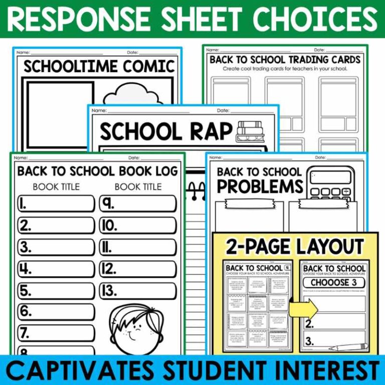 Back to School Activity Choice Boards for Early Finishers - Tied 2 Teaching
