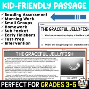 Jellyfish Ocean Animal Reading Passage Marine Animal Science Research ...