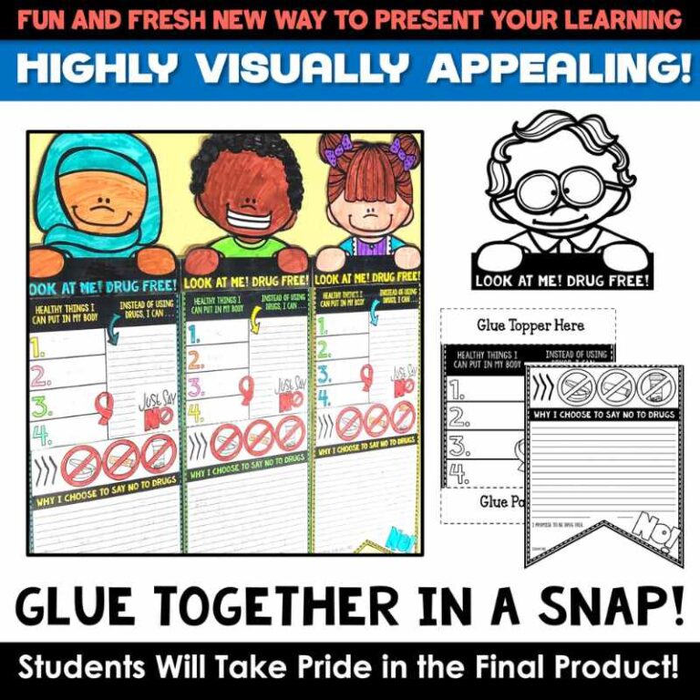 Red Ribbon Week Say No to Drugs Activity Pennant Banners