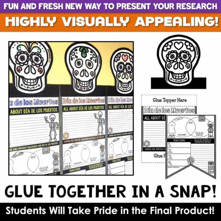 Día de los Muertos Classroom Writing Activity Pennant Banners