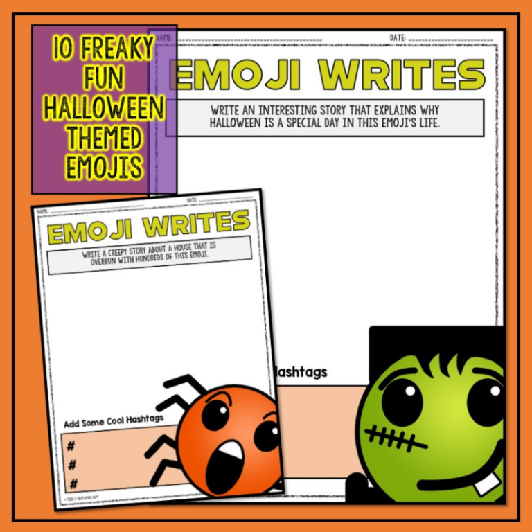 Halloween Writing Activity Emoji Writes - Tied 2 Teaching