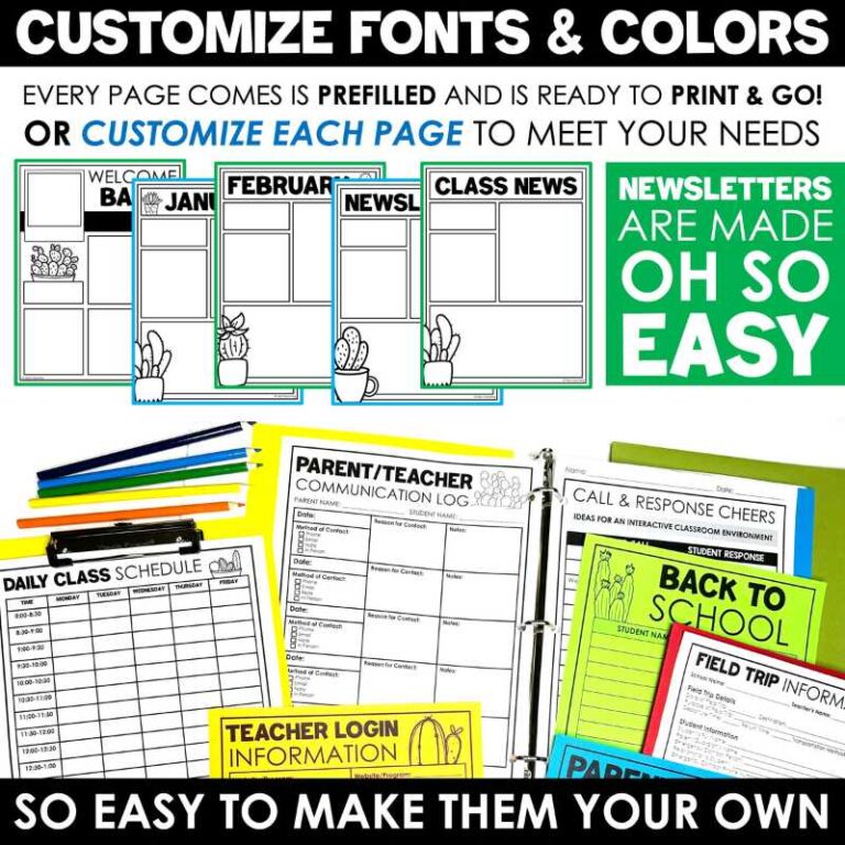 Cactus Meet the Teacher EDITABLE Forms Back to School Letter Templates ...