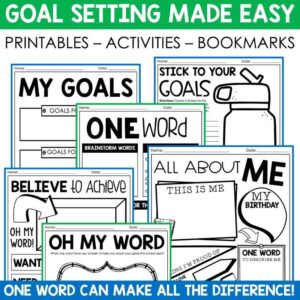 Back to School Goal Setting Activities Students Worksheets First Day of ...