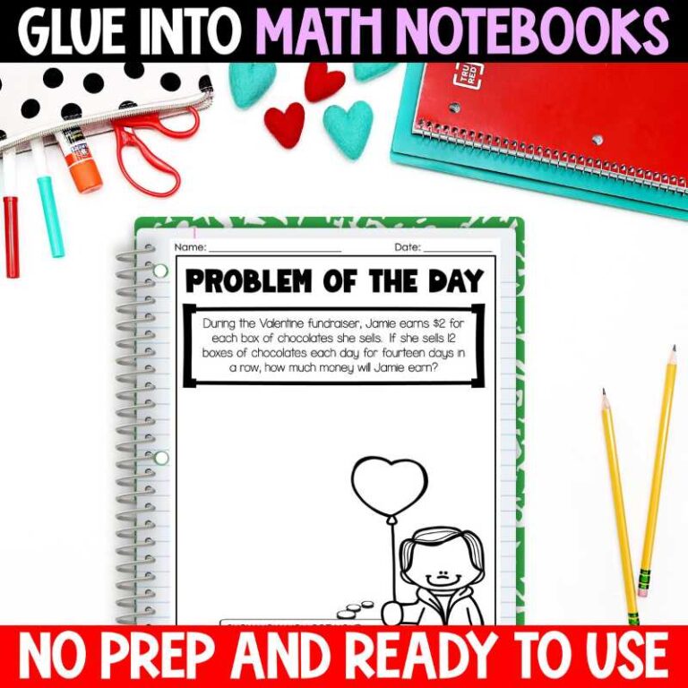 Valentines Day February 4th Grade Math Word Problems Morning Work ...