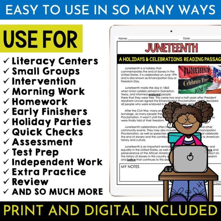 Juneteenth Nonfiction Reading Comprehension Passage and Questions June ...