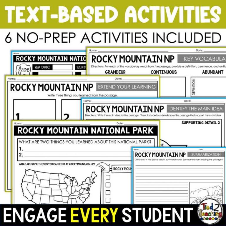 Rocky Mountain National Park Information Reading Passage Research ...