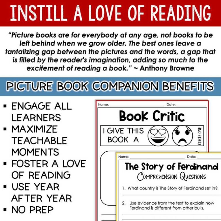 Ferdinand the Bull The Story of Ferdinand Book Companion Activities ...