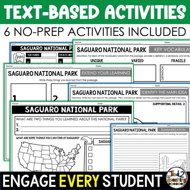 Saguaro National Park Information Reading Passage Saguaro Research ...