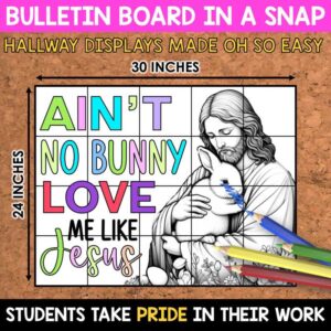 Easter Collaborative Poster Team Bulletin Board Christian Coloring ...