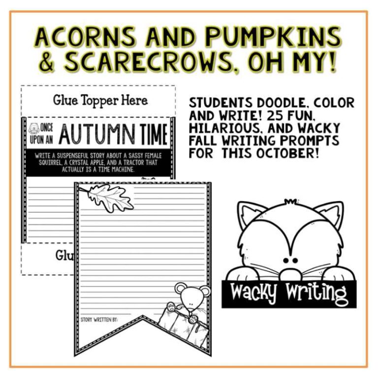 Fall Narrative Writing Pennant Banners - Tied 2 Teaching
