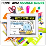 5th Grade Back to School Activities Pack and First Week of School ...