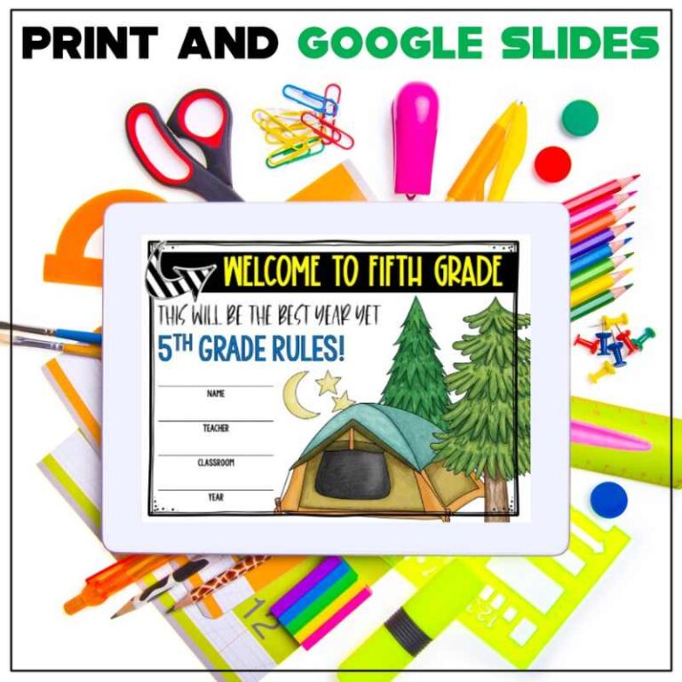 5th Grade Camping Back to School Activities & First Week of School ...