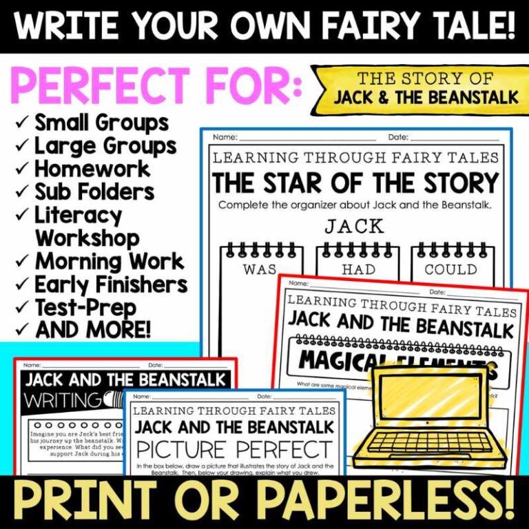 Jack and the Beanstalk Elements of a Fairy Tale Reading Passages ...
