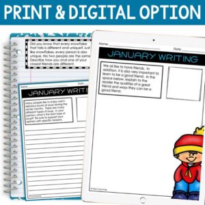 January Writing Prompts Winter Writing Activities and Journal Prompts ...