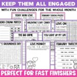 Valentines February Early Finishers Puzzles with Valentines Day Word ...