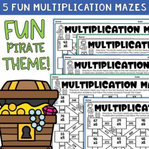 Multiplication Facts Math Mazes 2 Digit by 1 Digit Practice - Tied 2 ...