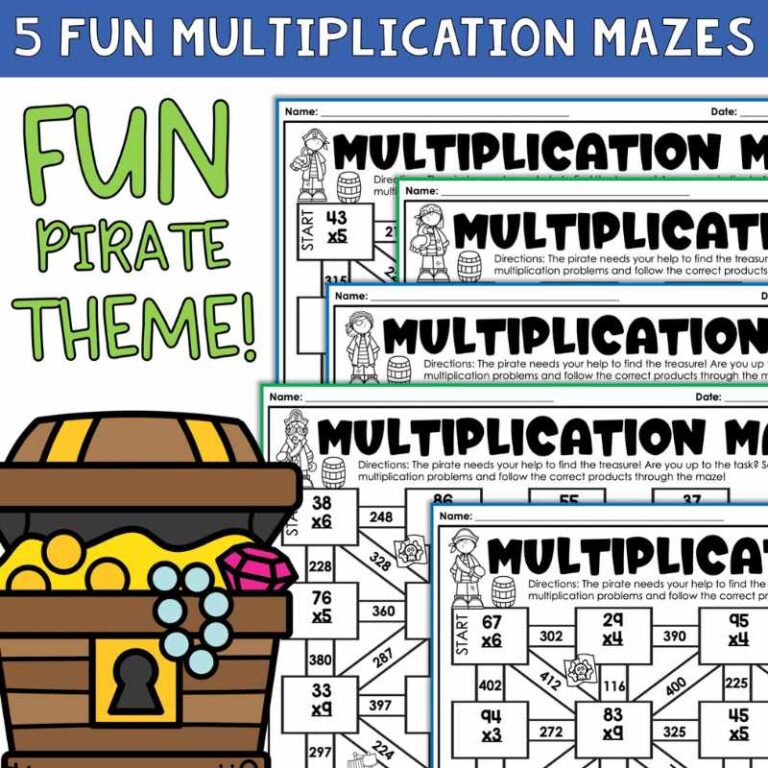 Multiplication Facts Math Mazes 2 Digit by 1 Digit Practice - Tied 2 ...
