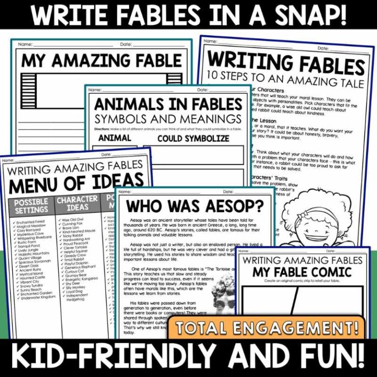 Aesop's Fables Reading Passages Compare and Contrast Fables Anchor ...