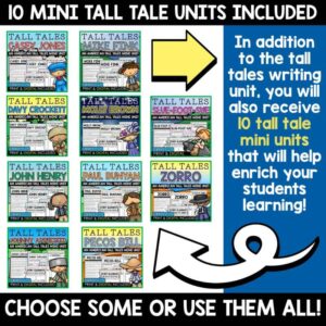 Tall Tales Unit with Tall Tales Writing Reading Passages Graphic ...
