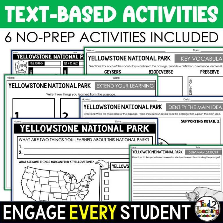 Yellowstone National Park Information Reading Passage and Research ...