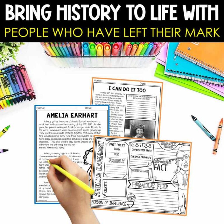 Who Was Amelia Earhart Mini Biography Unit with Fun Activities