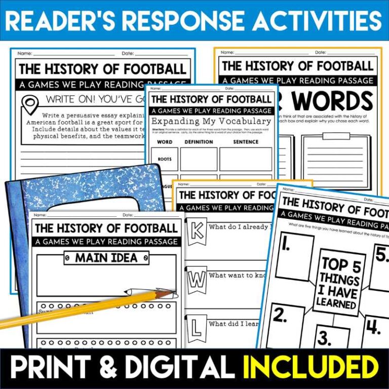 Sports Day Reading Passages BUNDLE Reading Comprehension Passages and ...